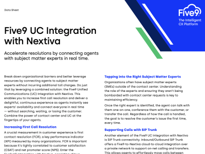 Five9 UC Integration with Nextiva | Five9